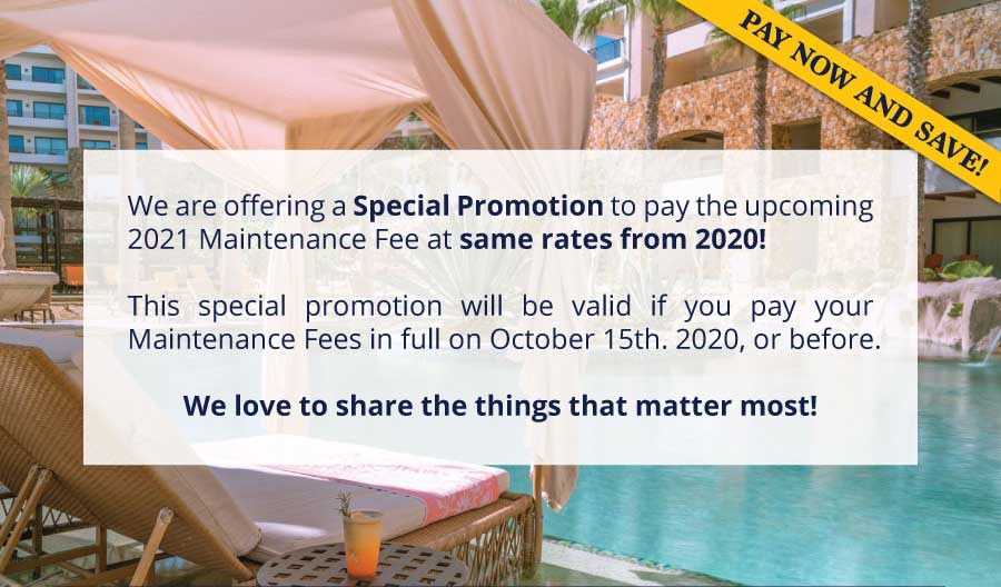 Special Maintenance Promotion - Solmar Members Blog